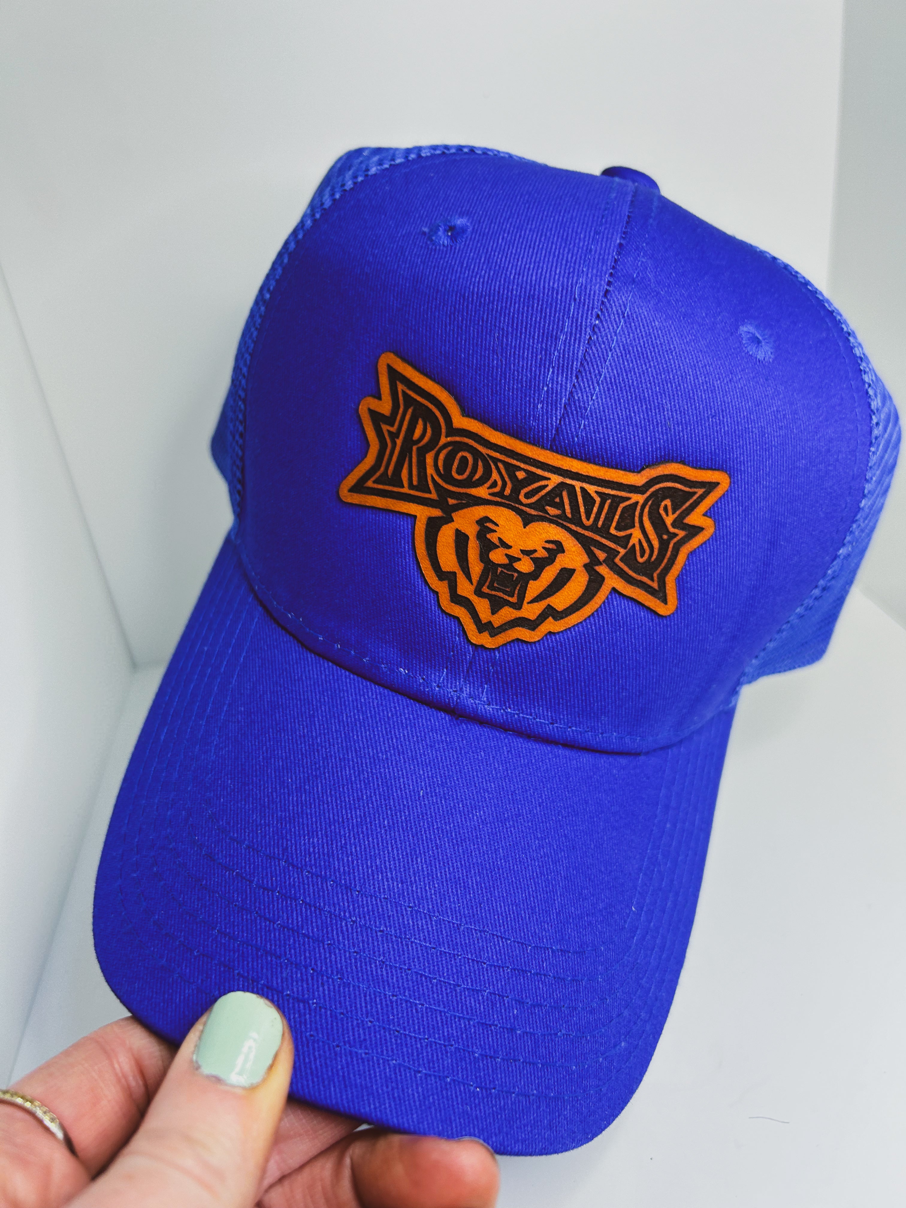 *preorder* HSE Royal Blue Baseball Hat with Leather Patch – Left Grain