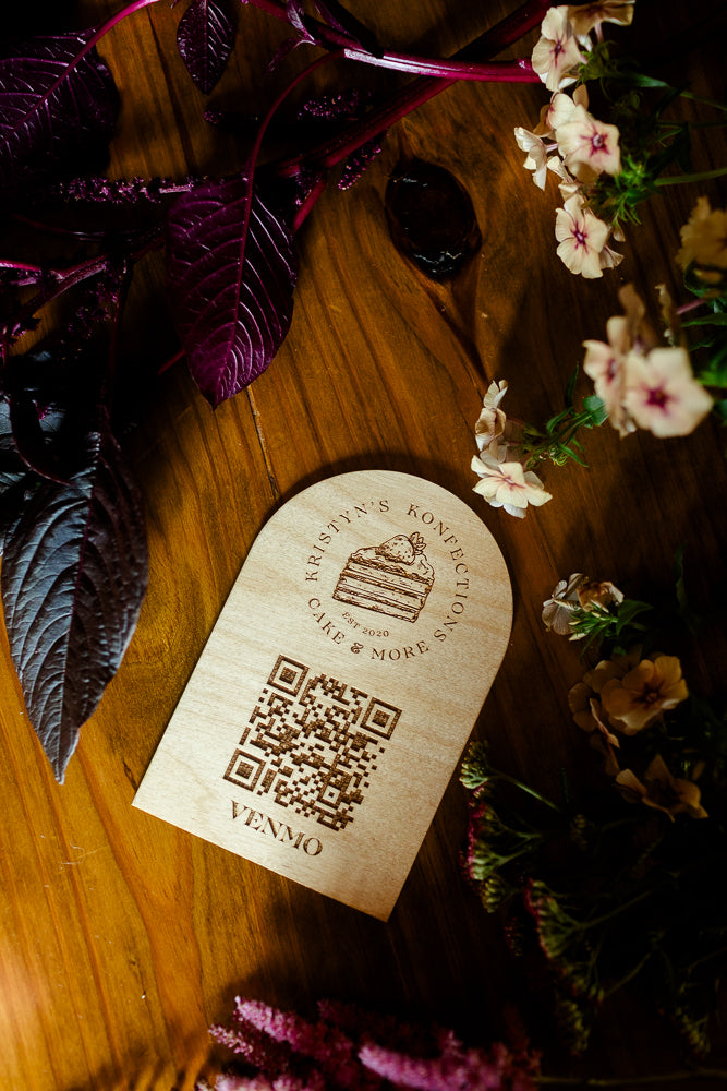 4x6 Arched QR Code Sign – Left Grain