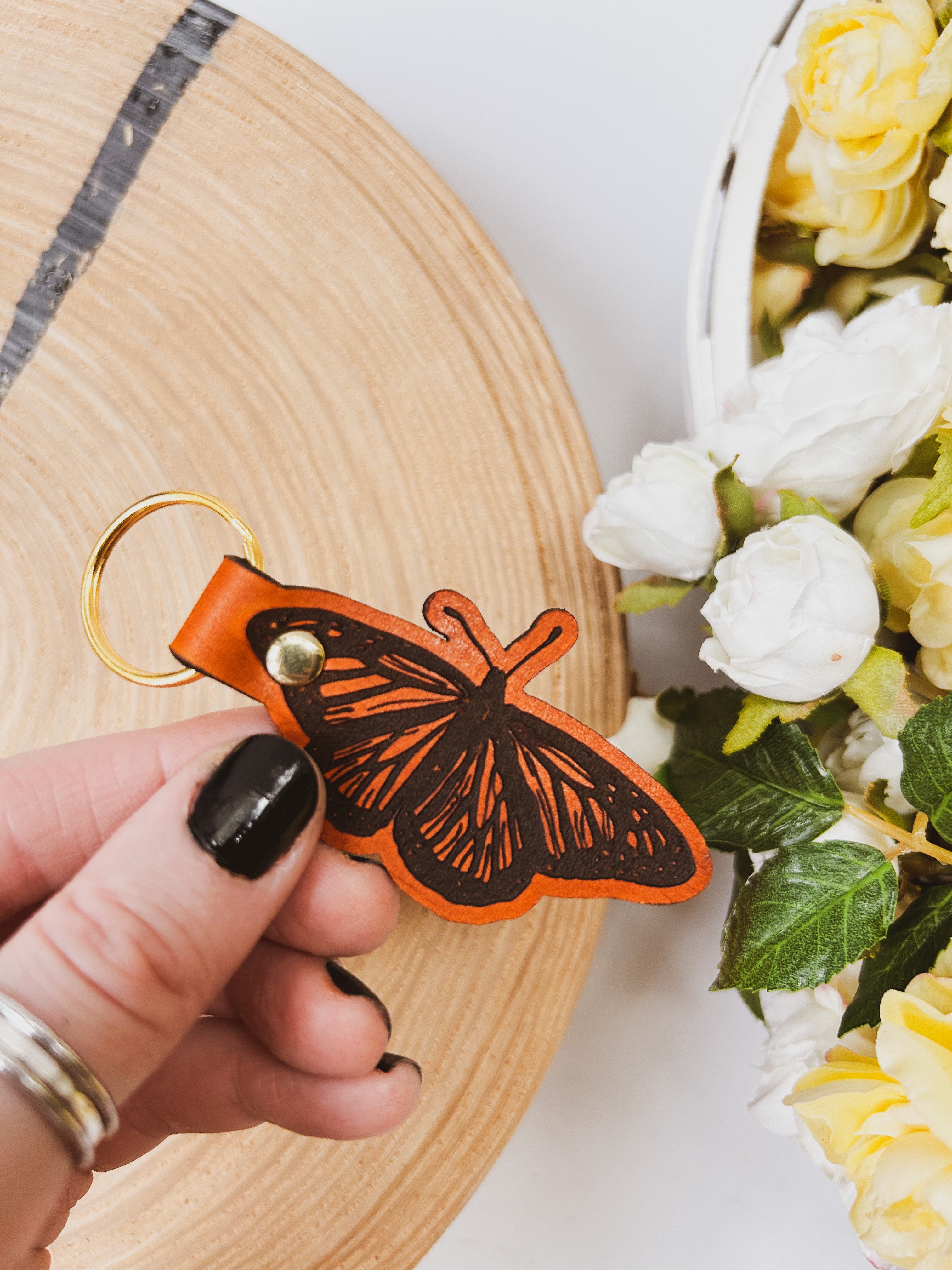 Butterfly Keychain – Left Grain