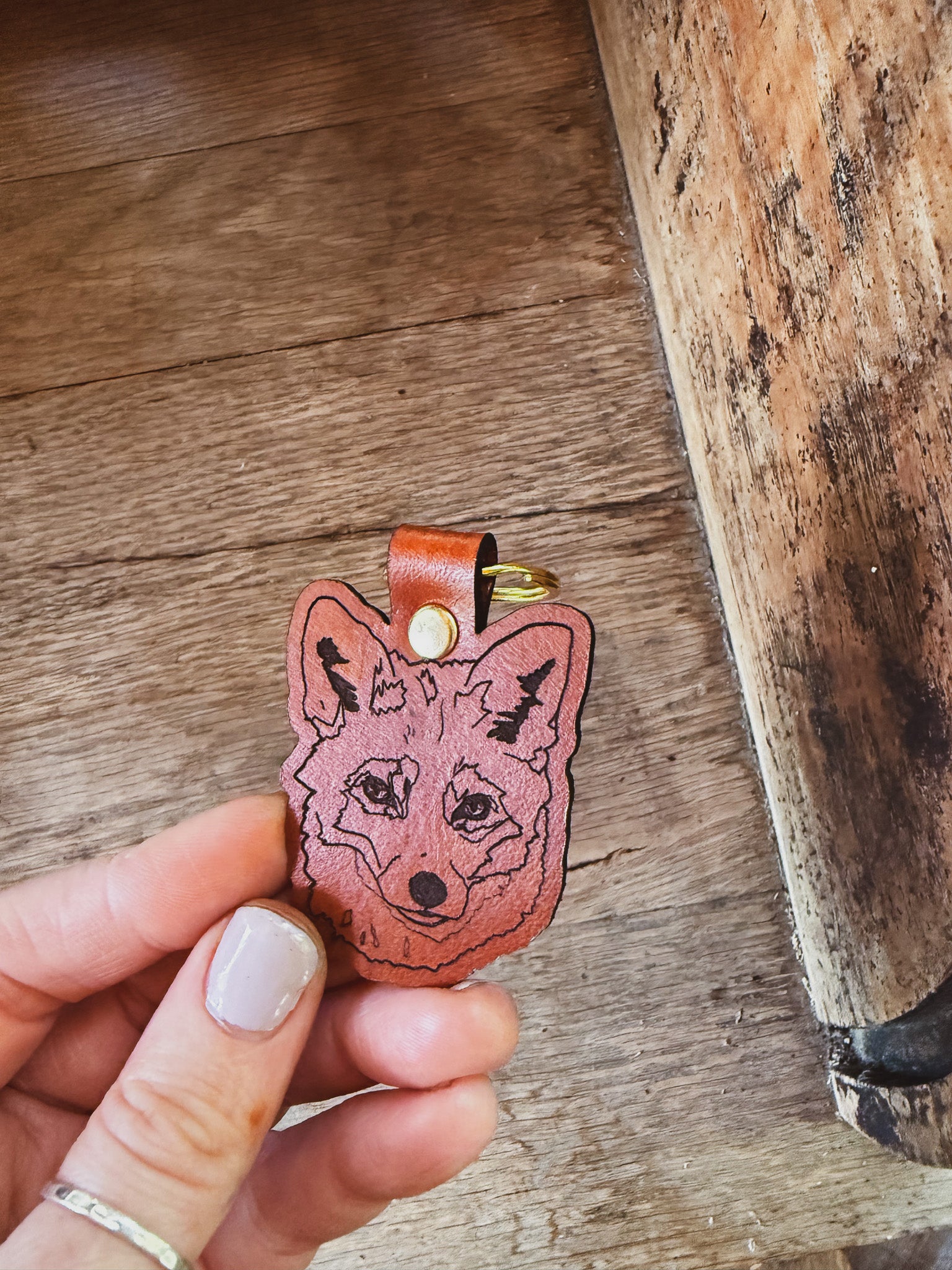 Fox Keychain – Left Grain