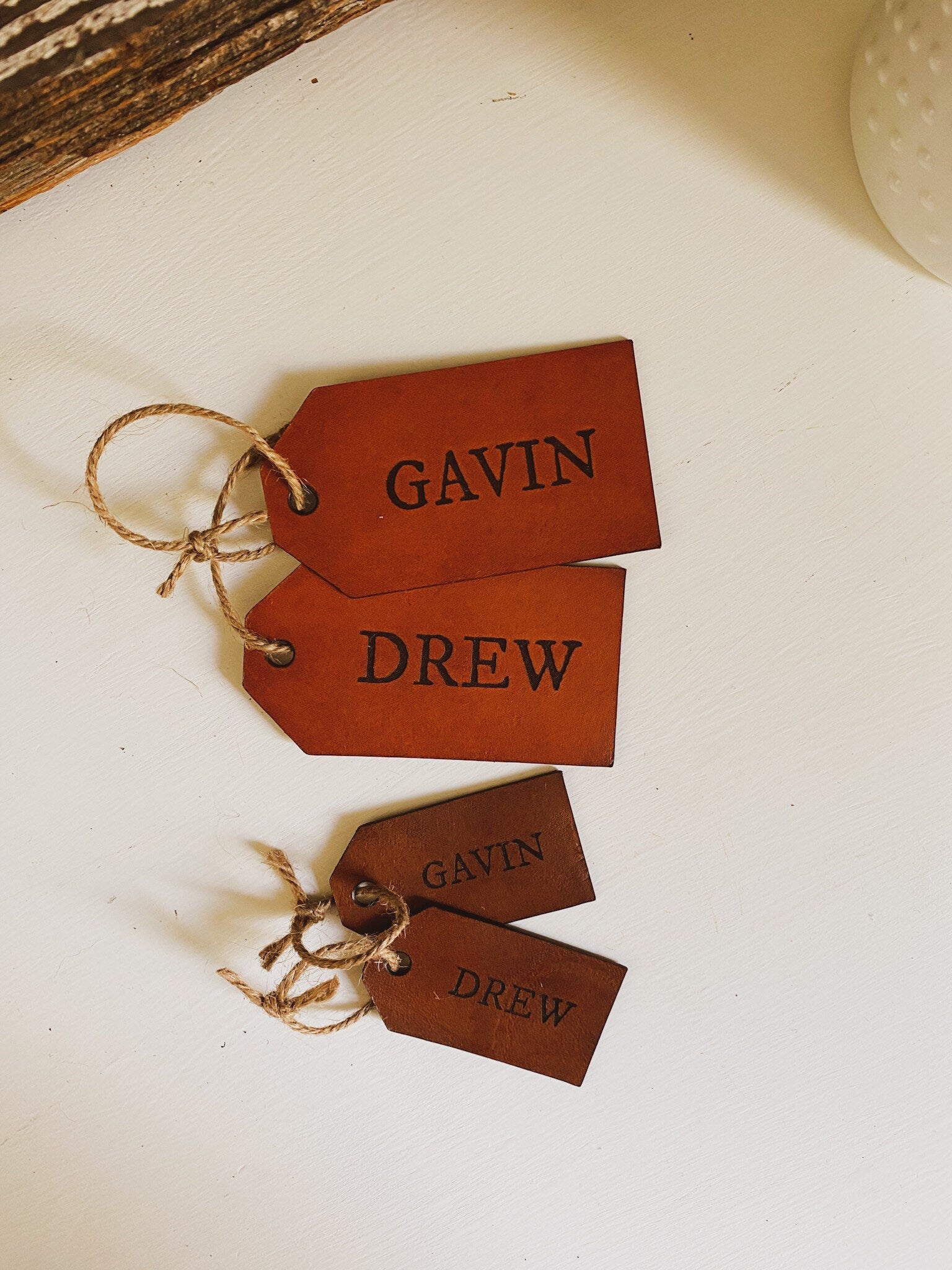 Leather Gift Tags – Left Grain
